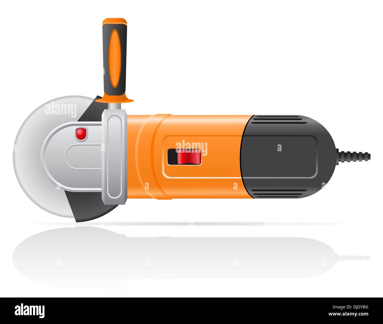 electric angle grinder illustration isolated on white background Stock ...