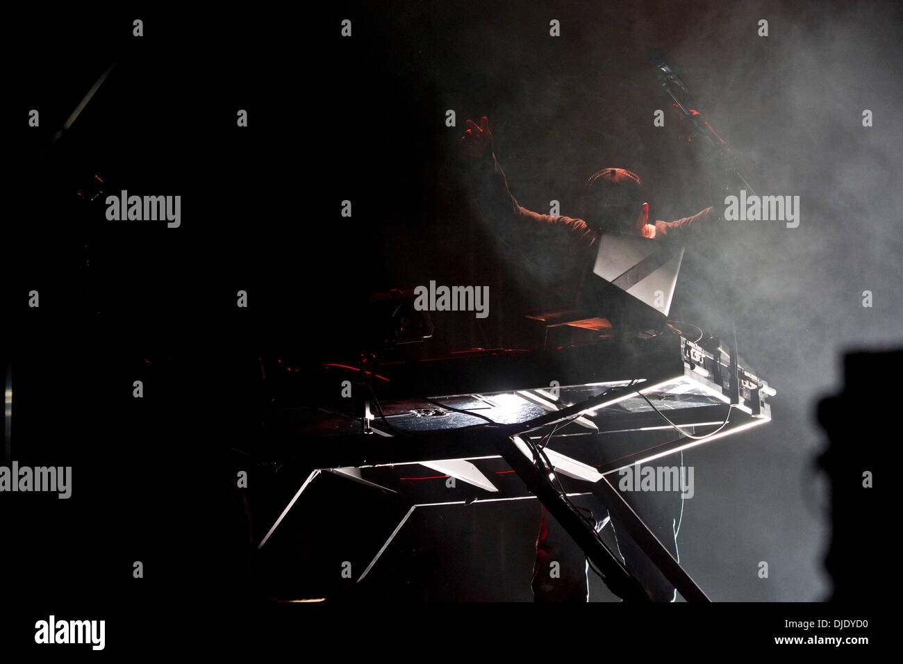 Joe Hahn of Linkin Park performing live on stage at the Pepsi Arena ...