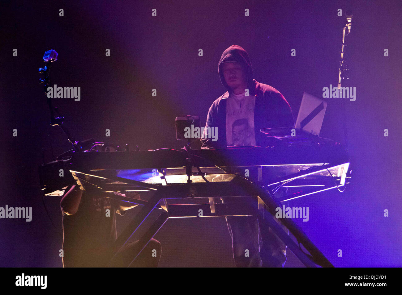 Joe Hahn of Linkin Park performing live on stage at the Pepsi Arena ...