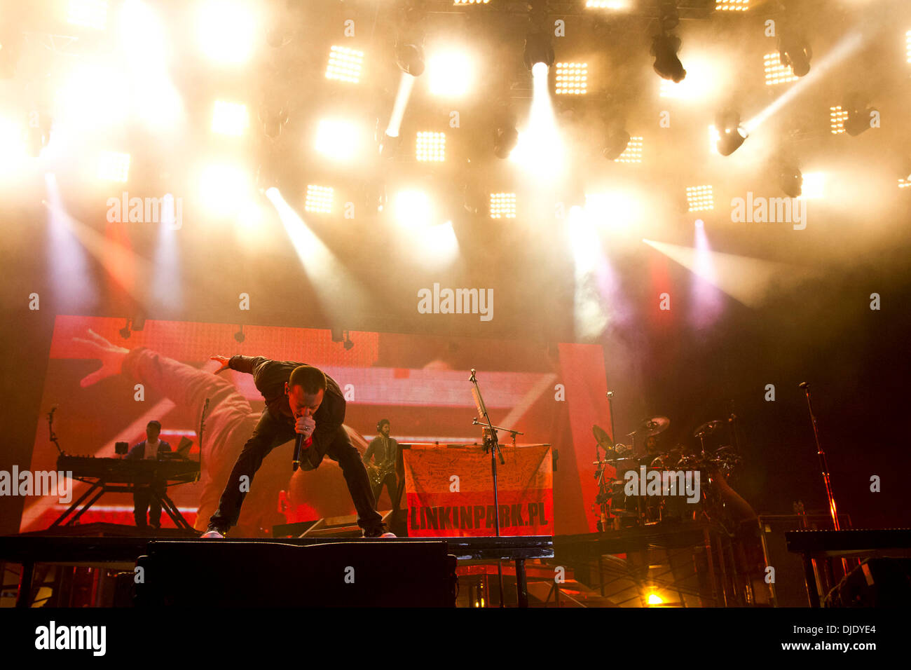 Chester Bennington of Linkin Park performing live on stage at the Pepsi ...