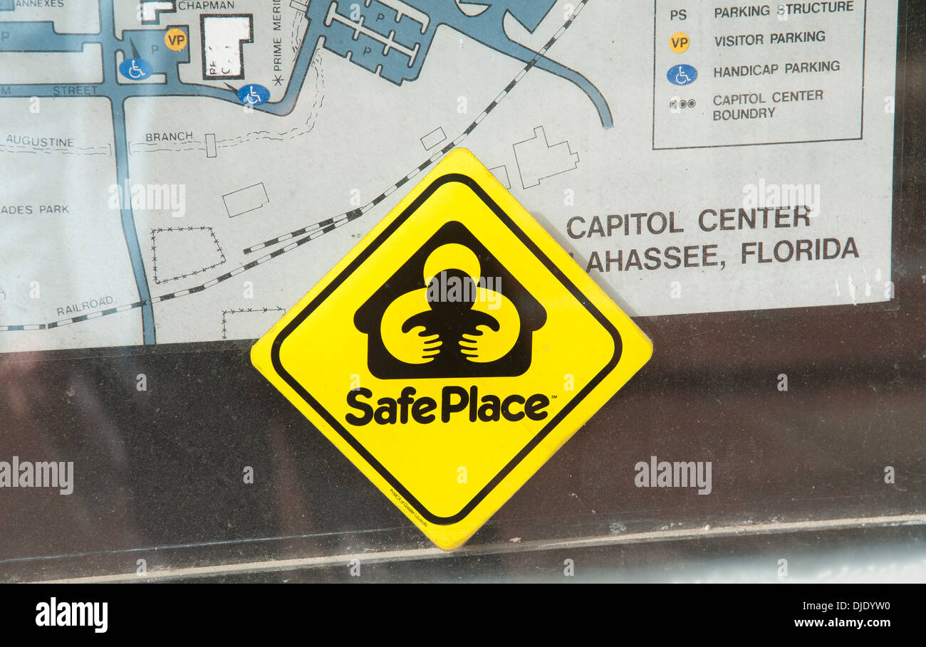 Safe Place sign in the Capitol Center Tallahassee USA Stock Photo - Alamy
