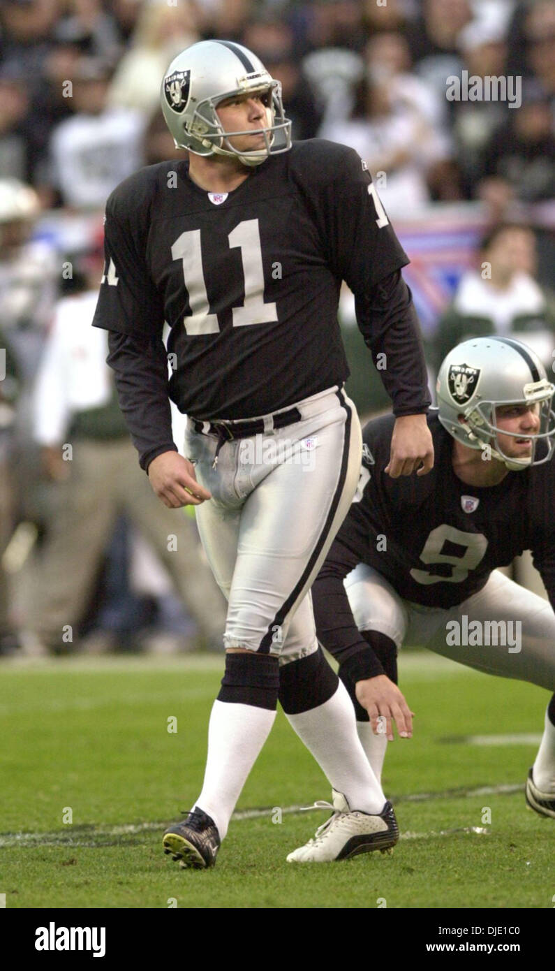 Jan 12, 2003; Oakland, CA, USA; Raiders place kicker Sebastian ...