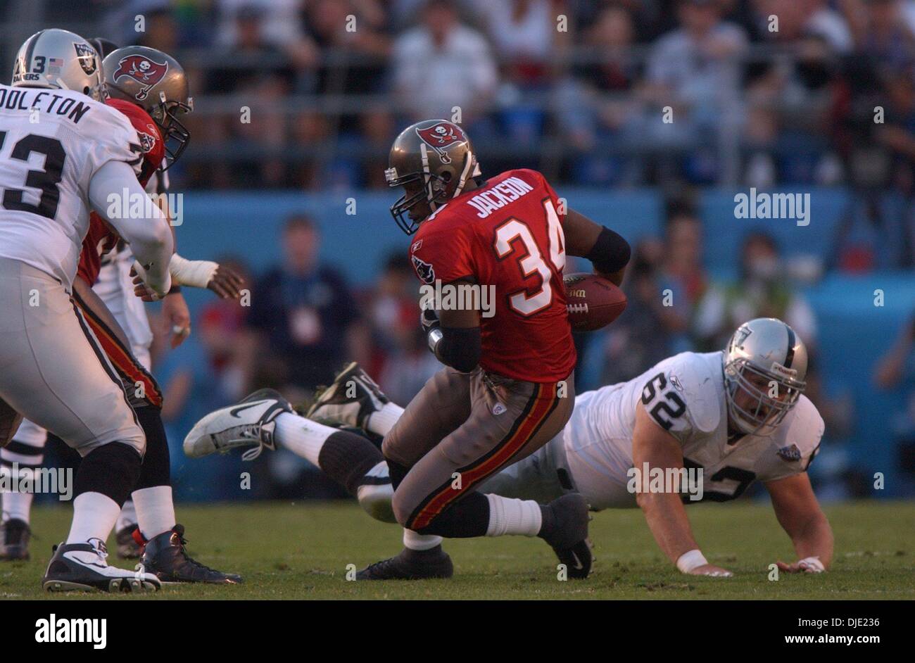 Super Bowl MVP Dexters Jackson picks off a Gannon pass during Super ...