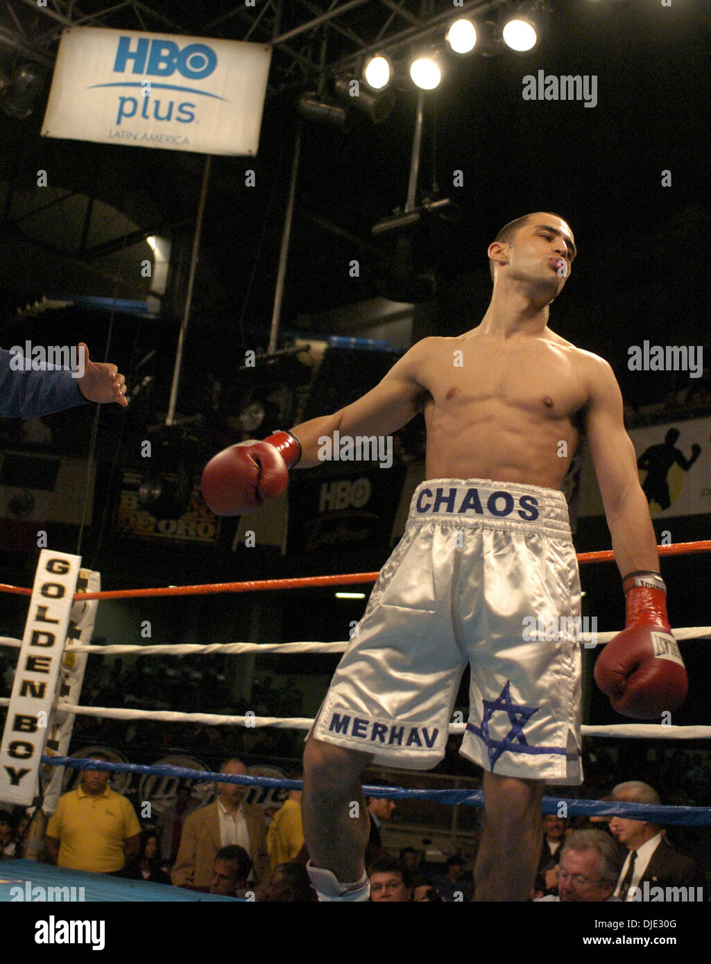 Mar 25, 2004; Los Angeles, CA, USA; Israeli boxer MERHAV MOHAR defeated ...