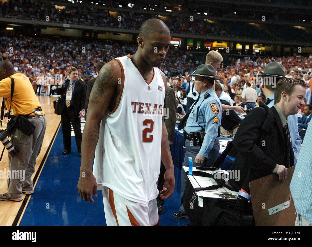 Mar 25, 2004; Atlanta, GA, USA; Texas forward PJ TUCKER (2) walks off ...