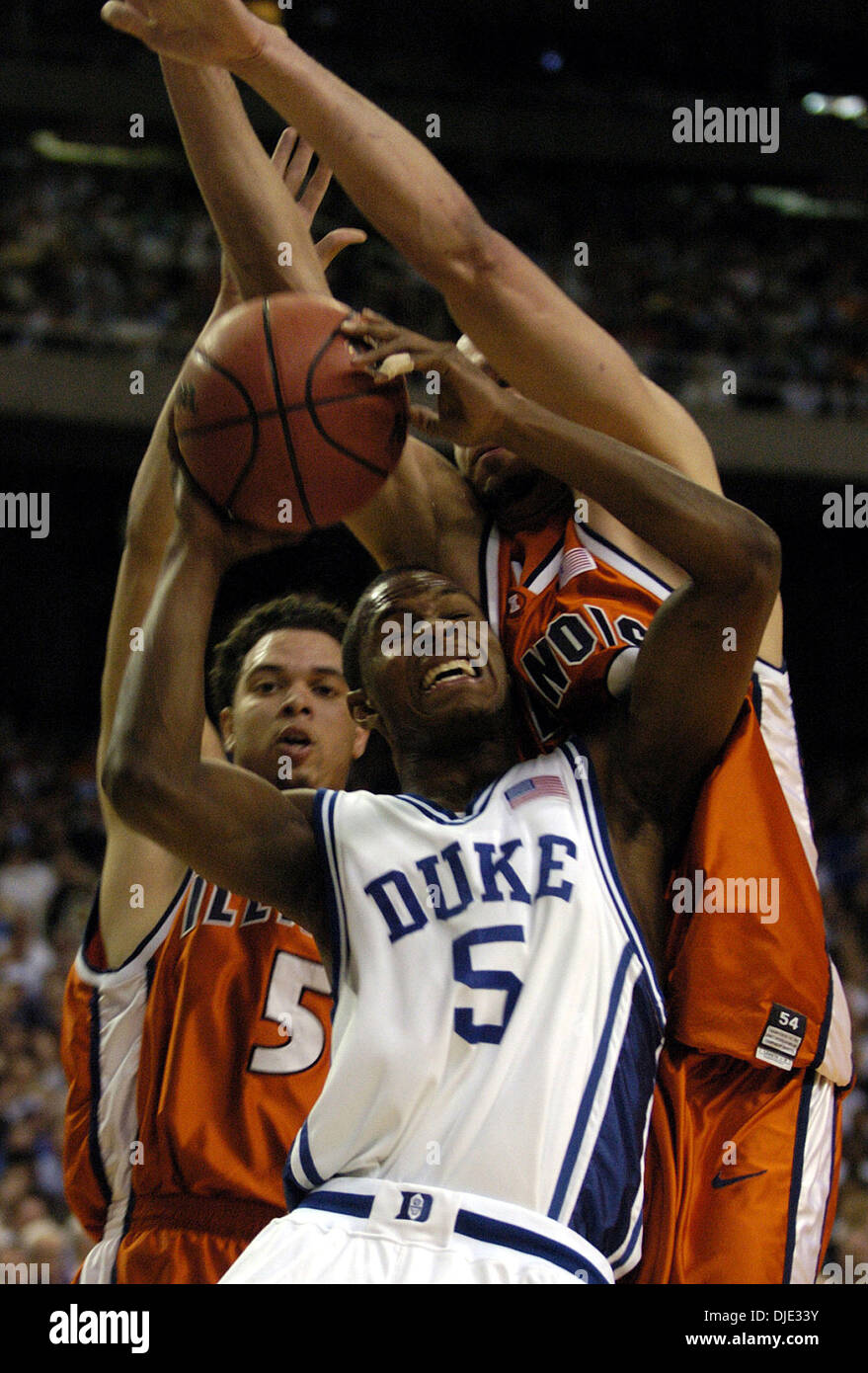 Mar 26, 2004; Atlanta, GA, USA; Duke's DANIEL EWING (5) tries to shoot ...
