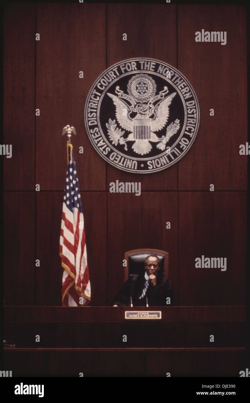 Federal Judge James B. Parsons, photographed in the Federal Building in ...