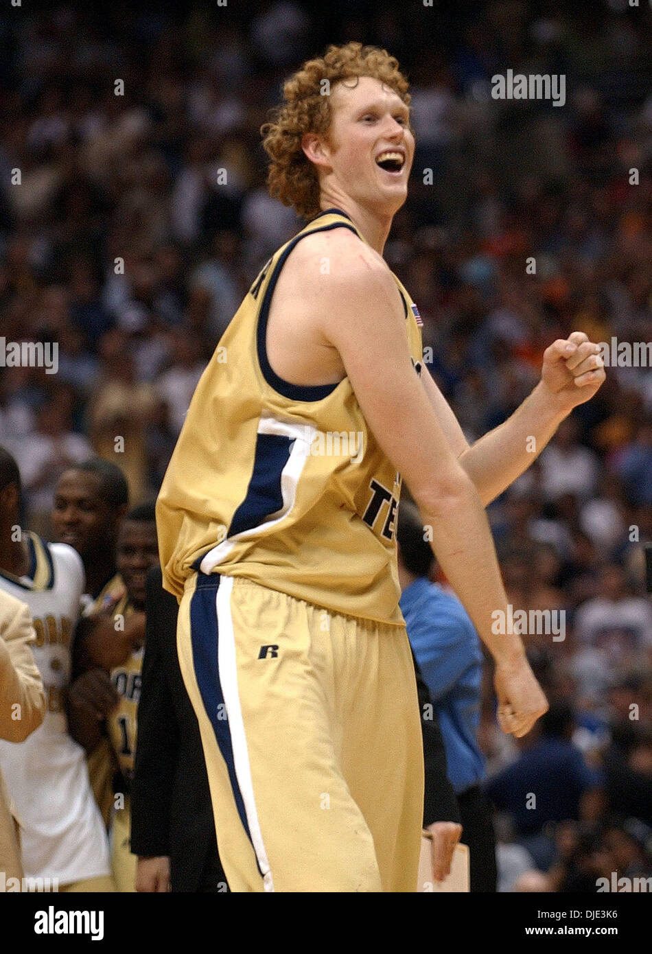 Apr 03, 2004; San Antonio, TX, USA; LUKE SCHENSCHER celebrates Georgia ...