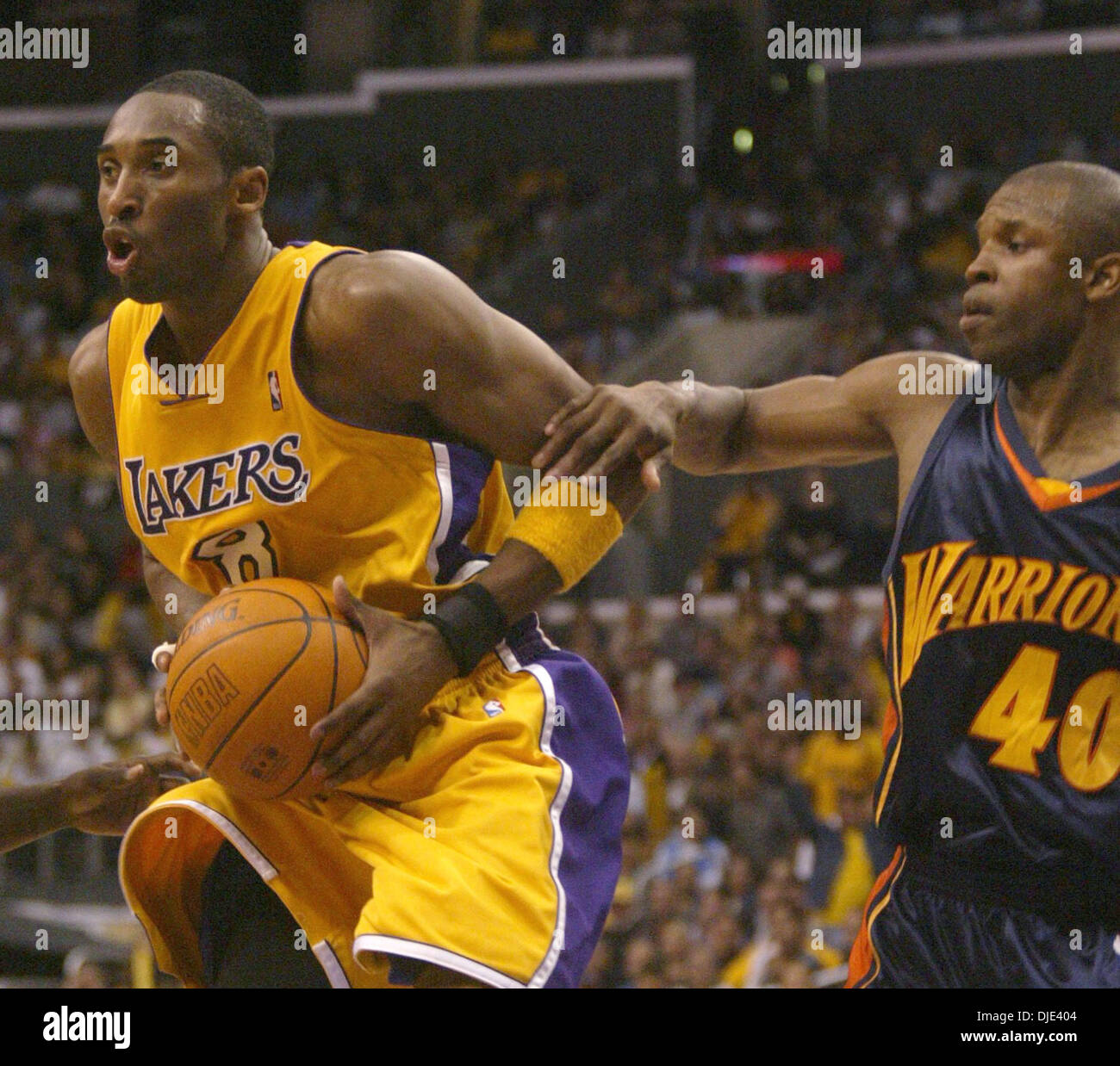Apr 13, 2004; Los Angeles, CA, USA; (40) CALBERT CHEANEY fouls (8) KOBE ...