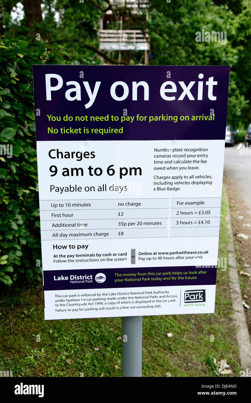 A Car Park Pay On Exit sign, England, UK Stock Photo - Alamy