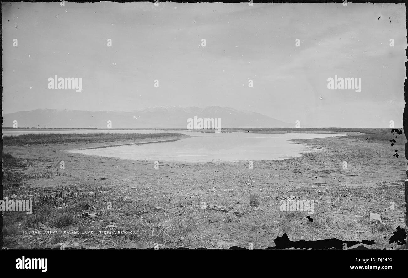 San Luis Valley and lake, with the Sierra Blanca in the distance ...