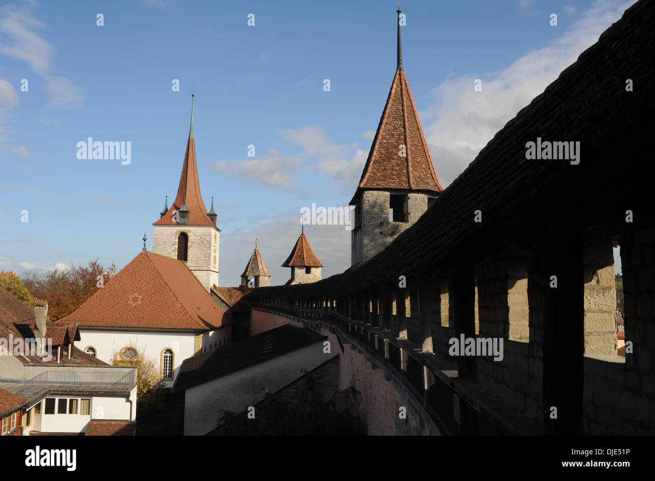 The old town of Murten on Switzerland Stock Photo - Alamy