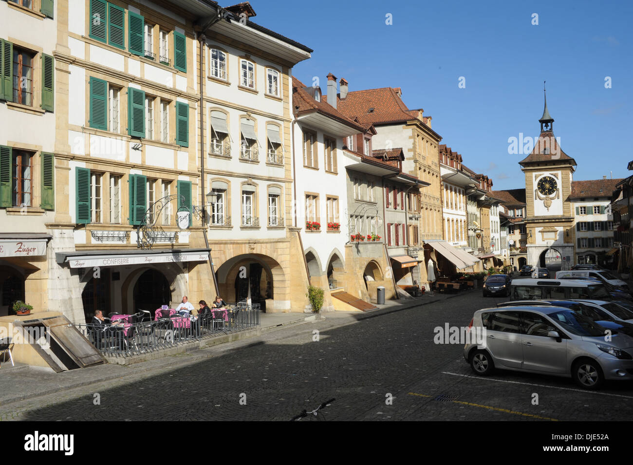 The old town of Murten on Switzerland Stock Photo - Alamy