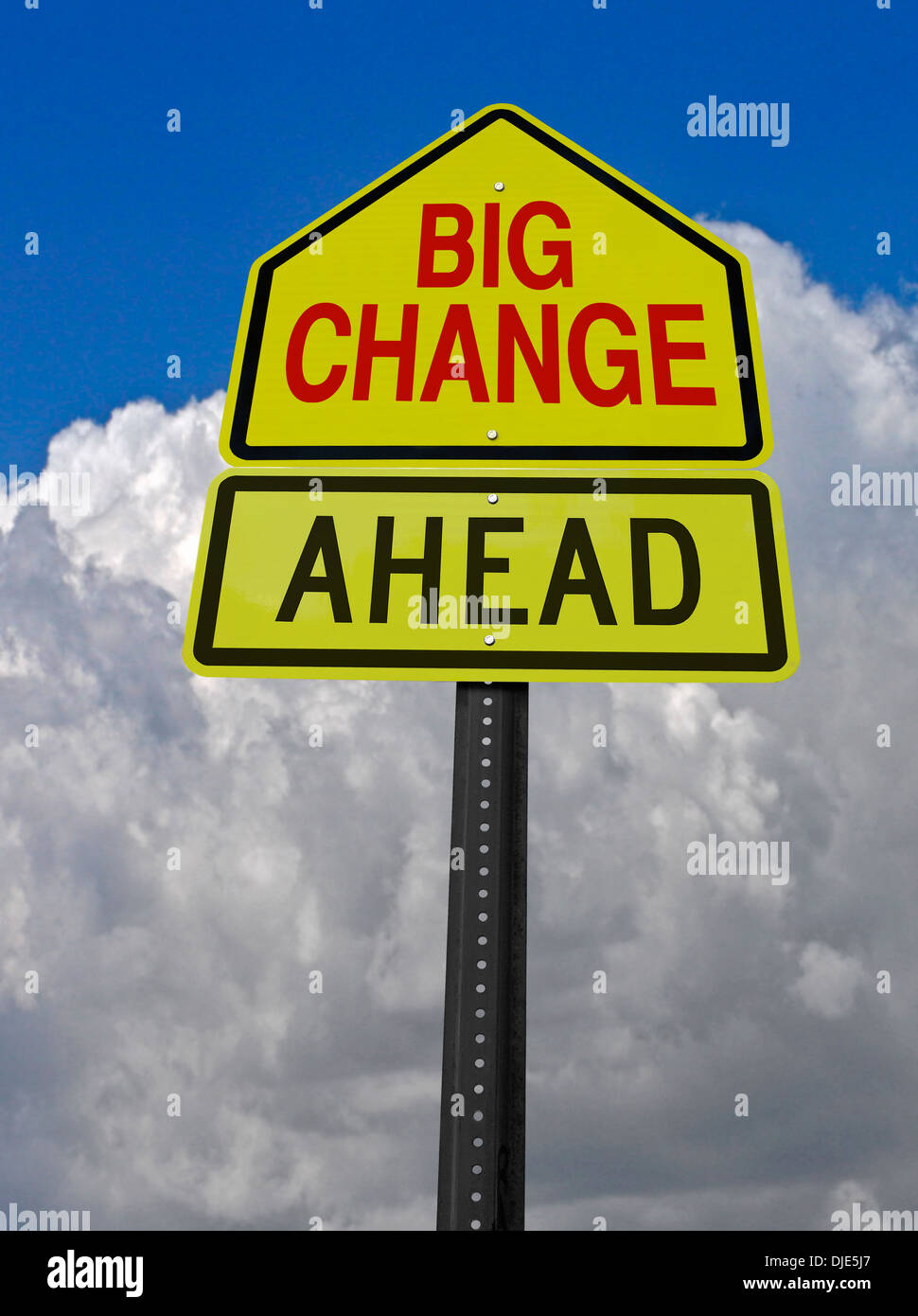 big change ahead conceptual warning sign over storm sky Stock Photo - Alamy
