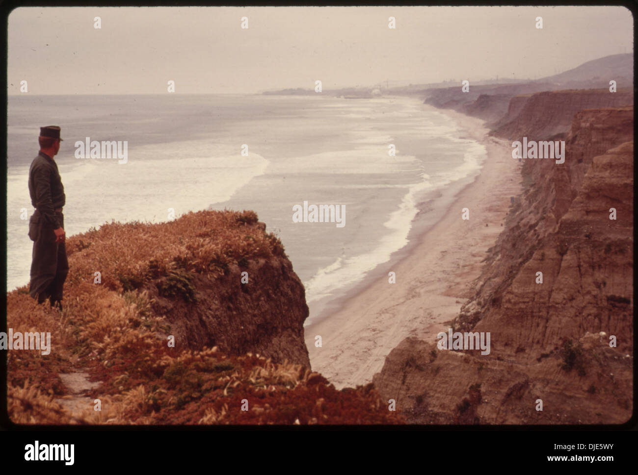 A U.S. Marine patrols the shoreline at Camp Pendleton, an area that has ...