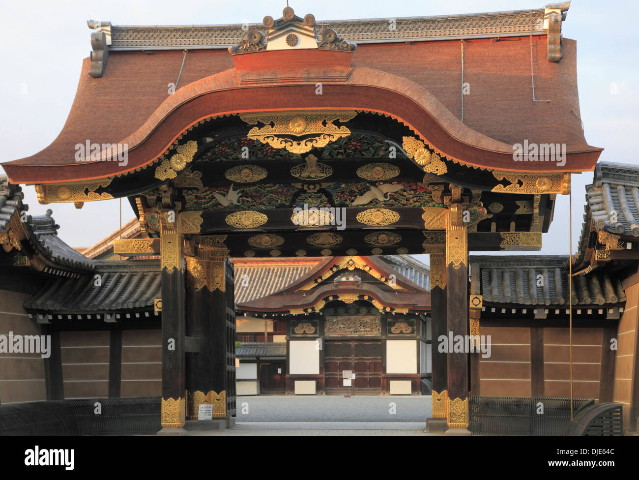 Japan, Kyoto, Nijo Castle, Karamon Gate, Ninomaru Palace Stock Photo ...