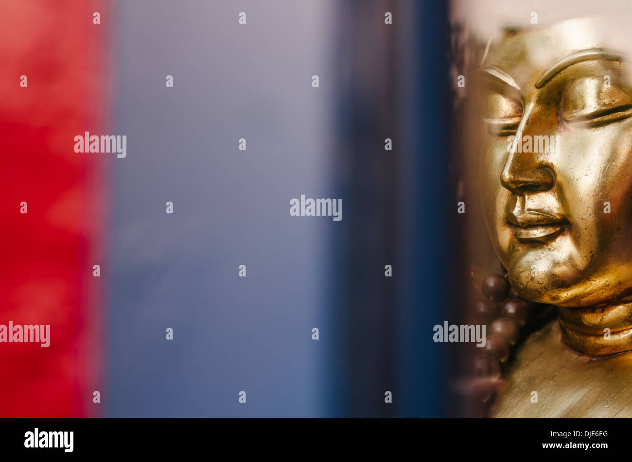 Golden Buddha statue on display at storefront in Deep Ellum. Dallas ...