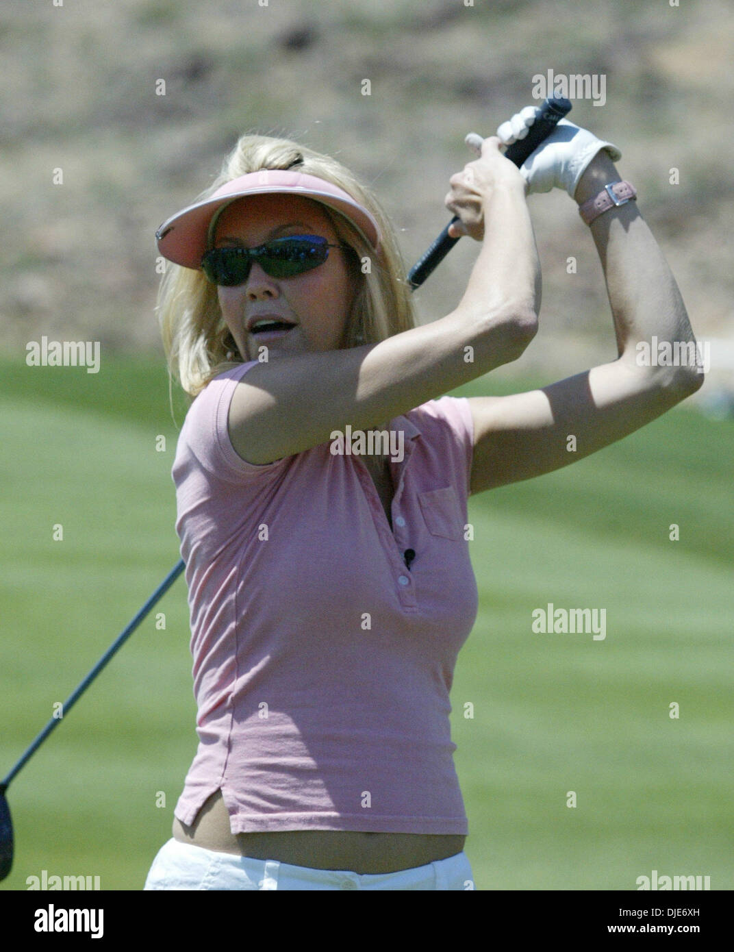 May 02, 2004; Boulder City, NV, USA; HEATHER LOCKLEAR practices her ...