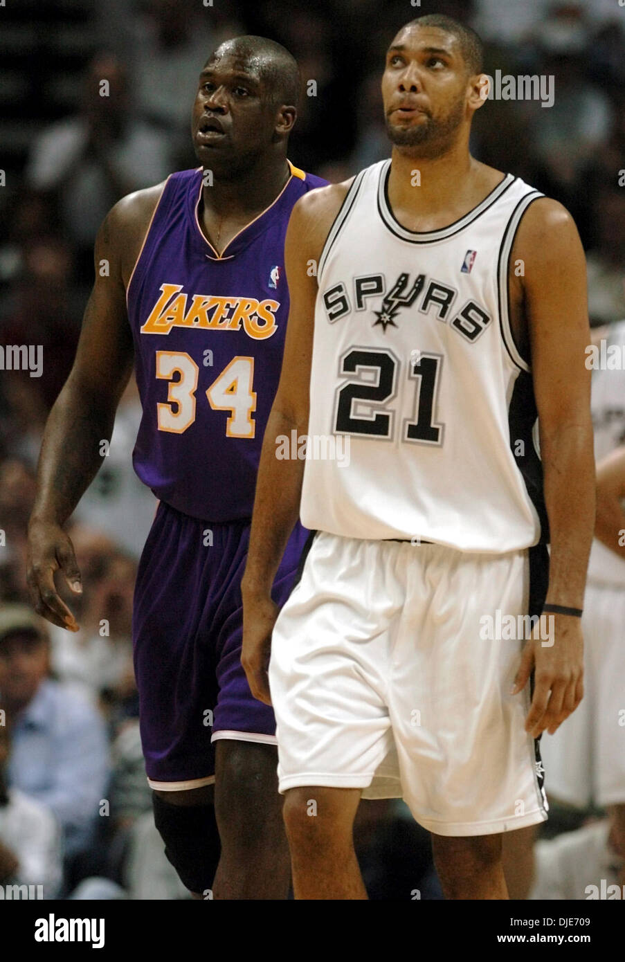 May 02, 2004; San Antonio, TX, USA; SHAQUILLE O'NEAL and TIM DUNCAN ...