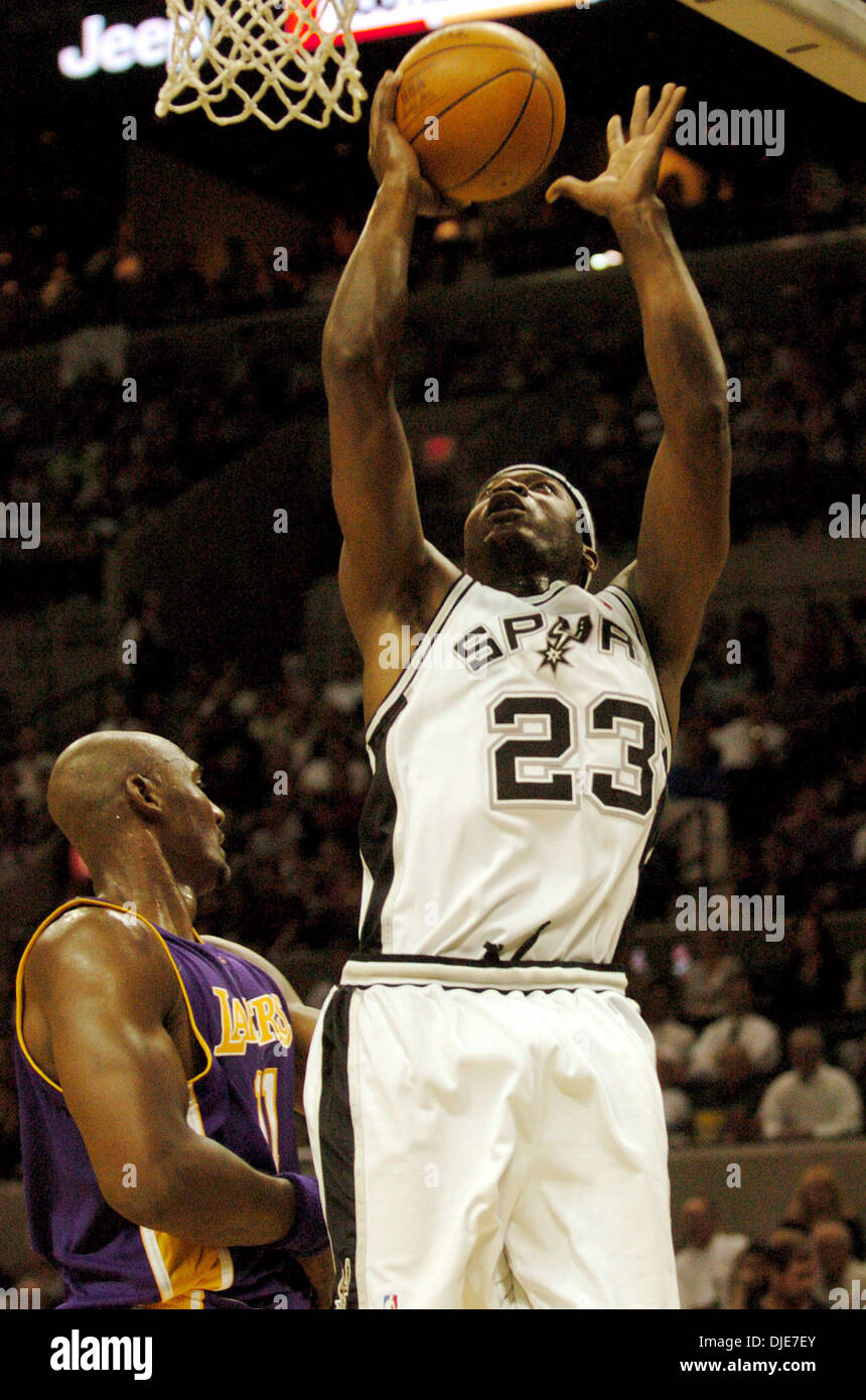 May 13, 2004; San Antonio, TX, USA; Spurs DEVIN BROWN (23) scores over ...
