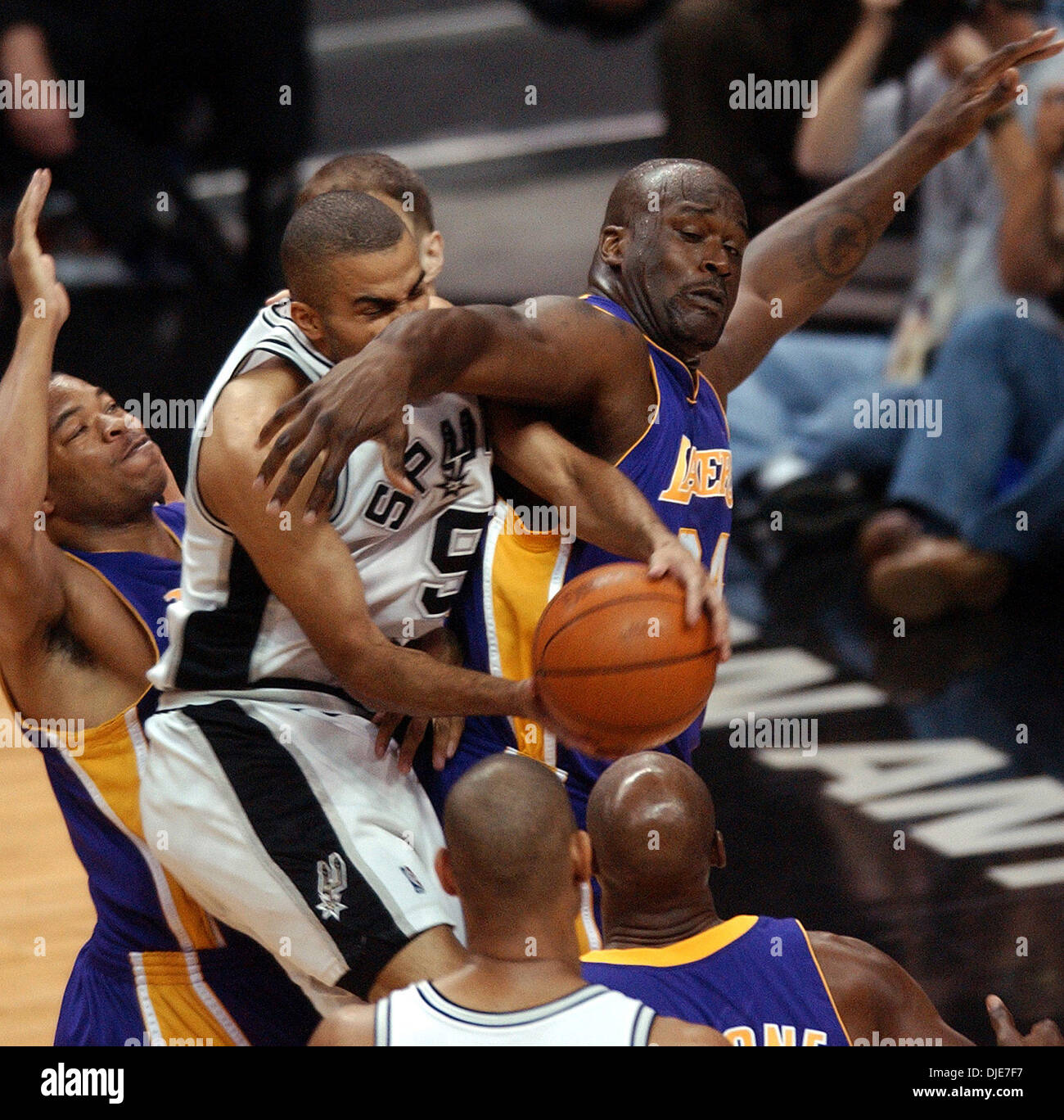May 13, 2004; San Antonio, TX, USA; Spurs TONY PARKER runs into the ...
