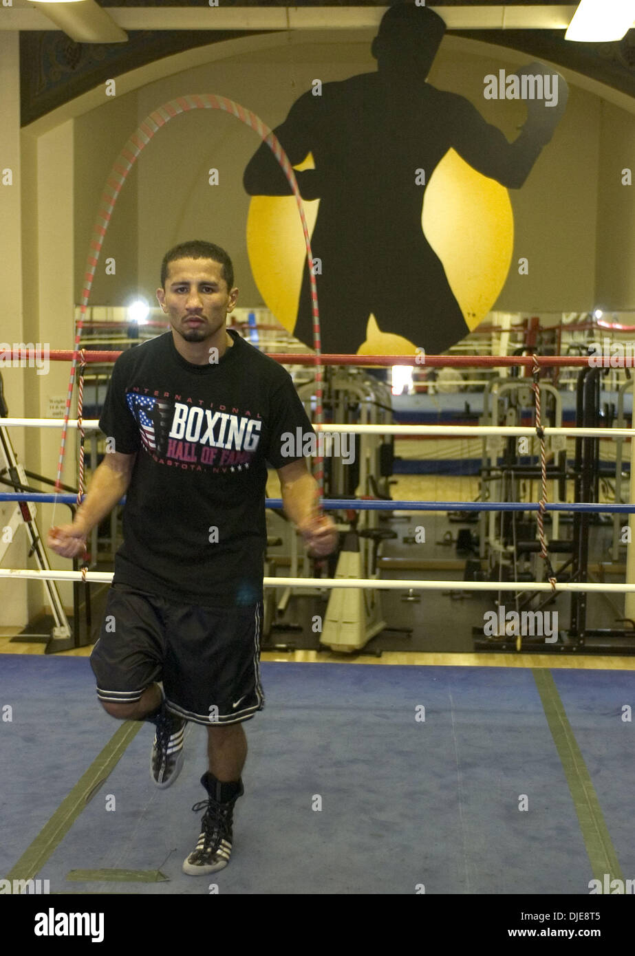 Jun 14, 2004; Los Angeles, CA, USA; Boxer PAULIE AYALA trains for his ...