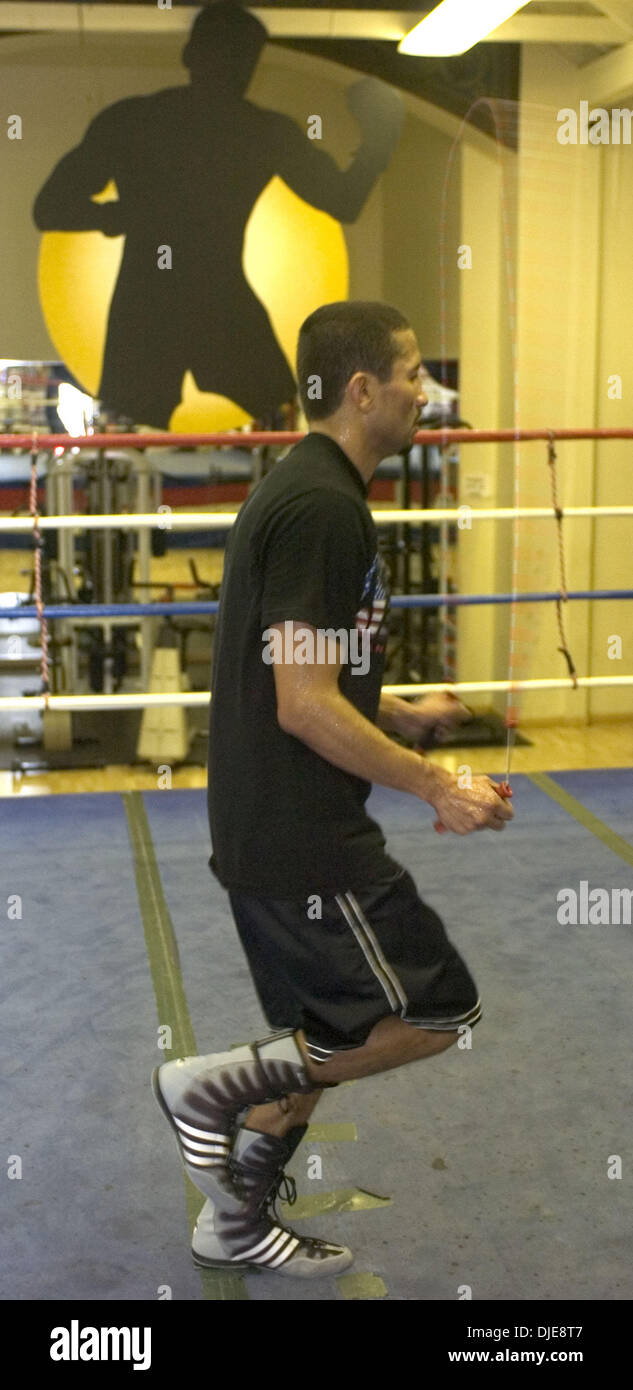 Jun 14, 2004; Los Angeles, CA, USA; Boxer PAULIE AYALA trains for his ...