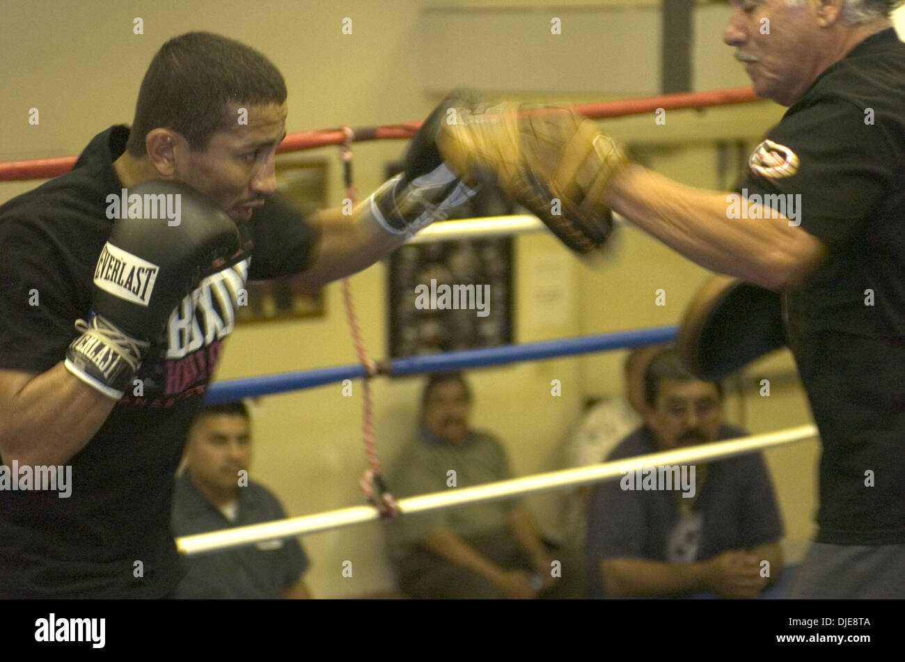 Jun 14, 2004; Los Angeles, CA, USA; Boxer PAULIE AYALA trains for his ...