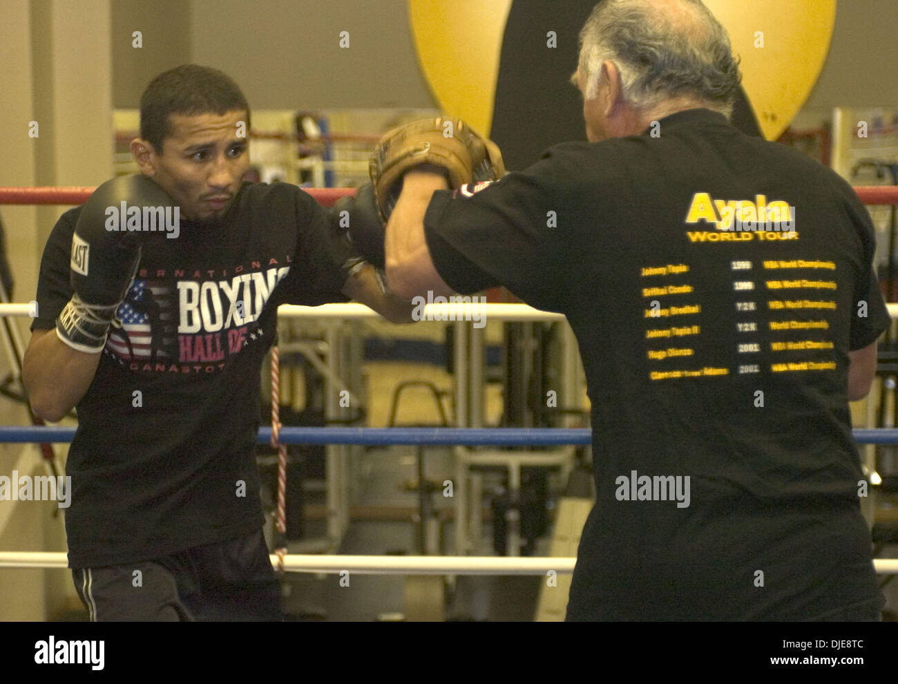 Jun 14, 2004; Los Angeles, CA, USA; Boxer PAULIE AYALA trains for his ...