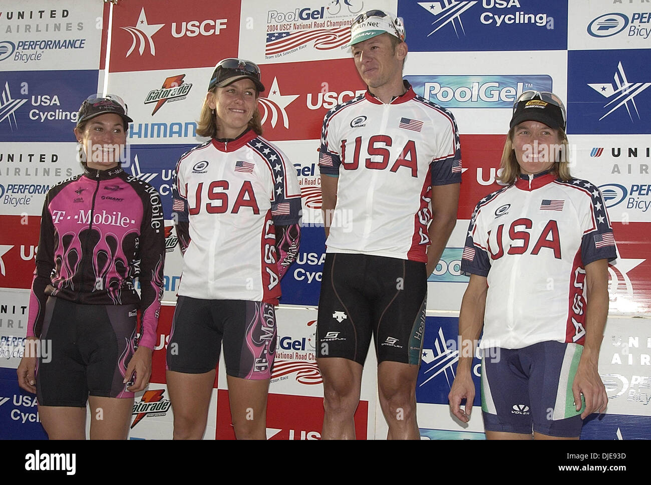 June 19, 2004; Redlands, CA, USA; U. S. Olympic Cycling Team members ...