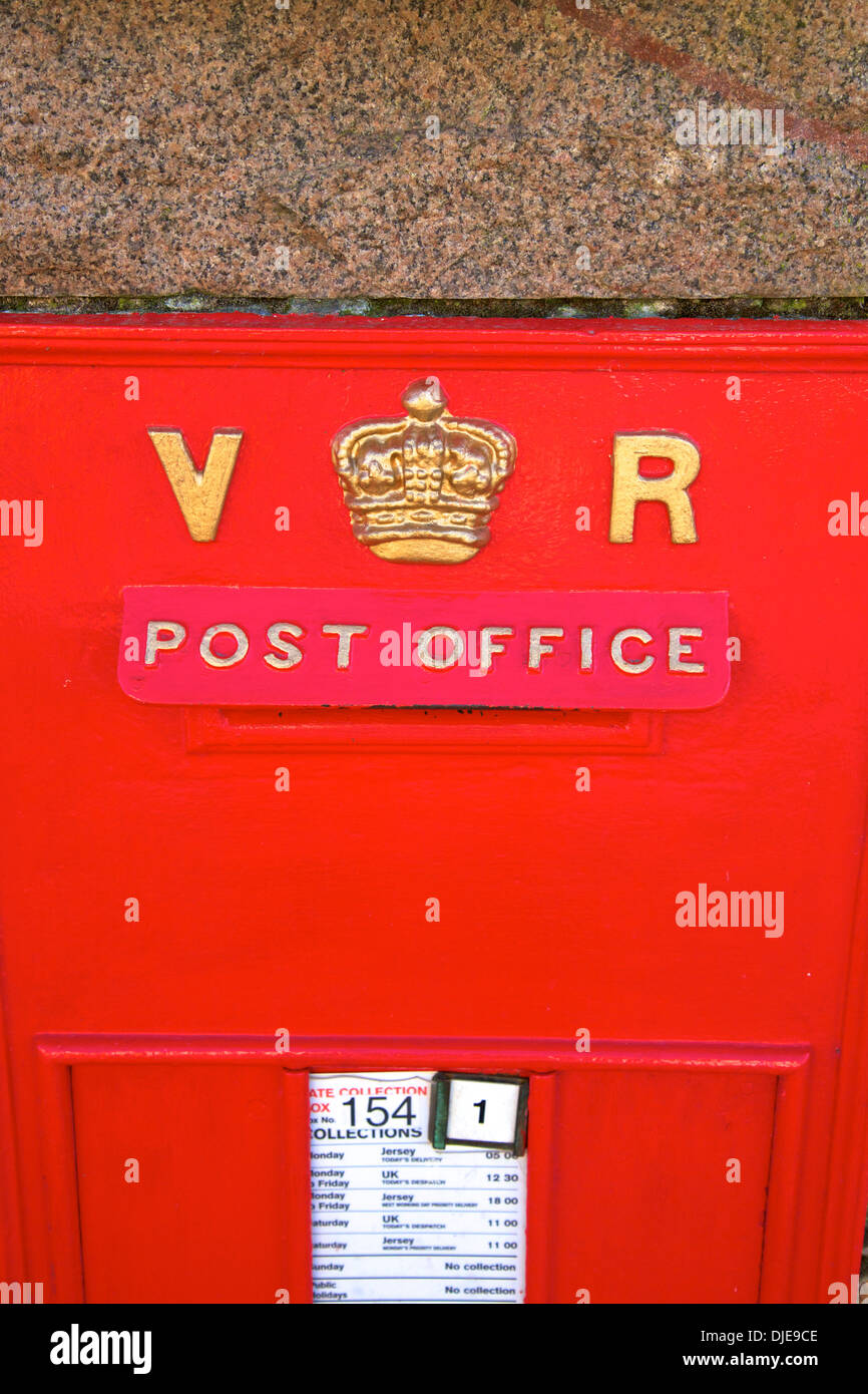 Historic Victoria Regina Postbox, Jersey, Channel Islands Stock Photo ...