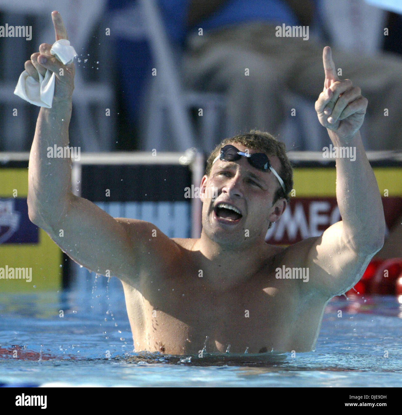 Jul 8, 2004; Long Beach, CA, USA; BRENDAN HANSEN celebrates after ...