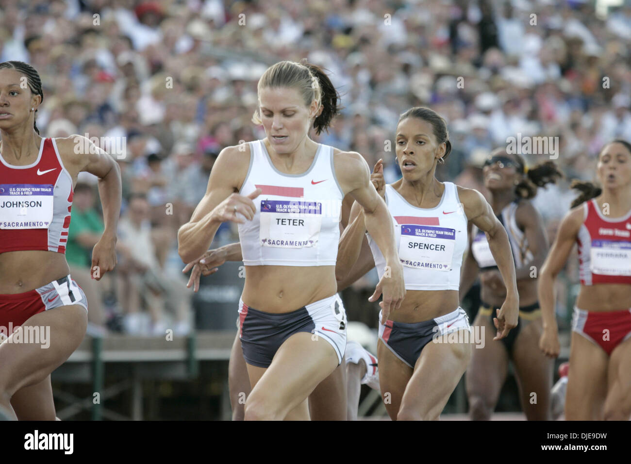 Jul 09, 2004; Sacramento, CA, USA; The elite track and field athletes ...