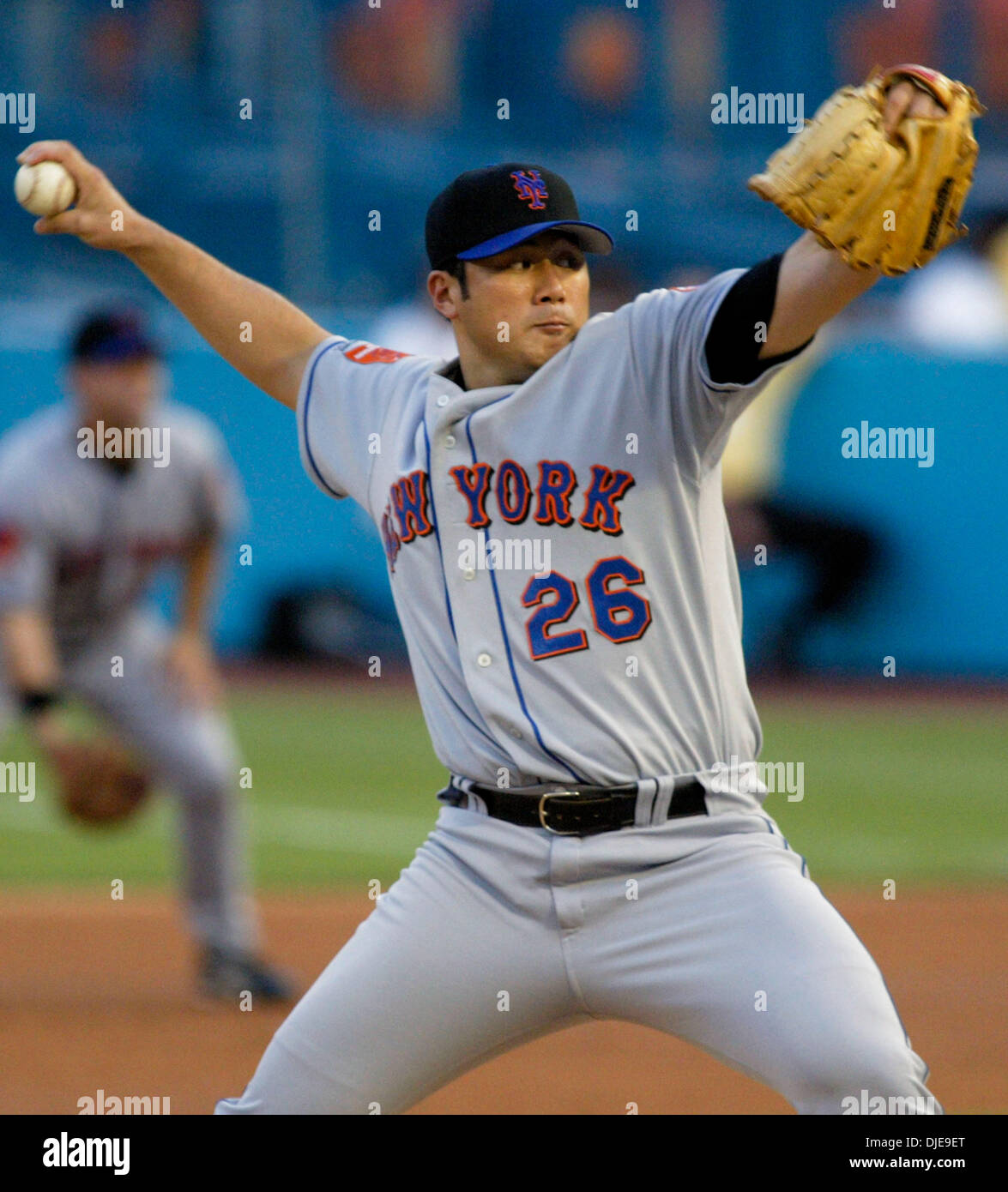 Jul 9, 2004; Miami, FL, USA; New York Mets' starting pitcher JAE WEONG ...