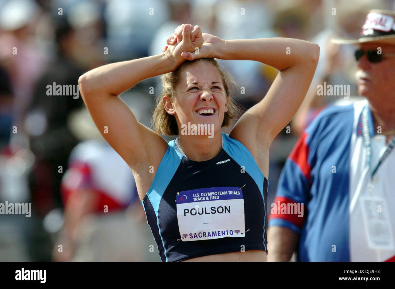 Jul 09, 2004; Sacramento, CA, USA; JACKIE POULSON catches her breath ...