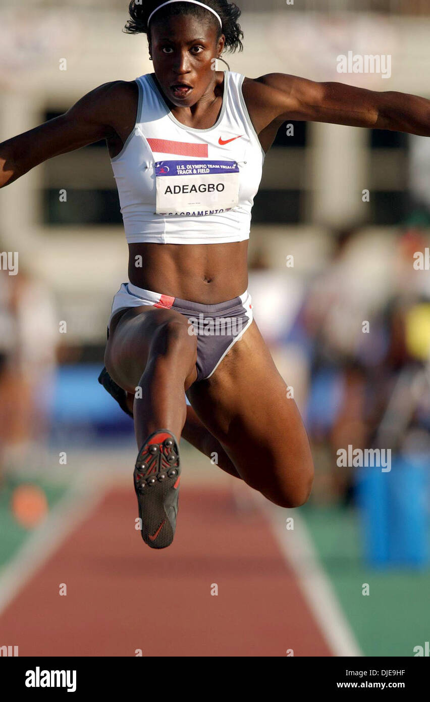 Jul 09, 2004; Sacramento, CA, USA; SIMIDELE ADEAGBO jumps in the Triple ...