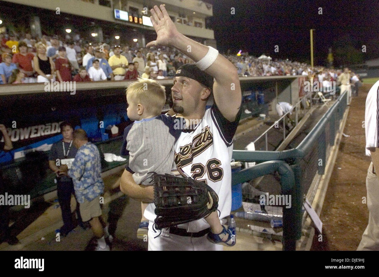 Jul 13, 2004; Sacramento, CA, USA; MATT WATSON with son LANDON (cq-age ...