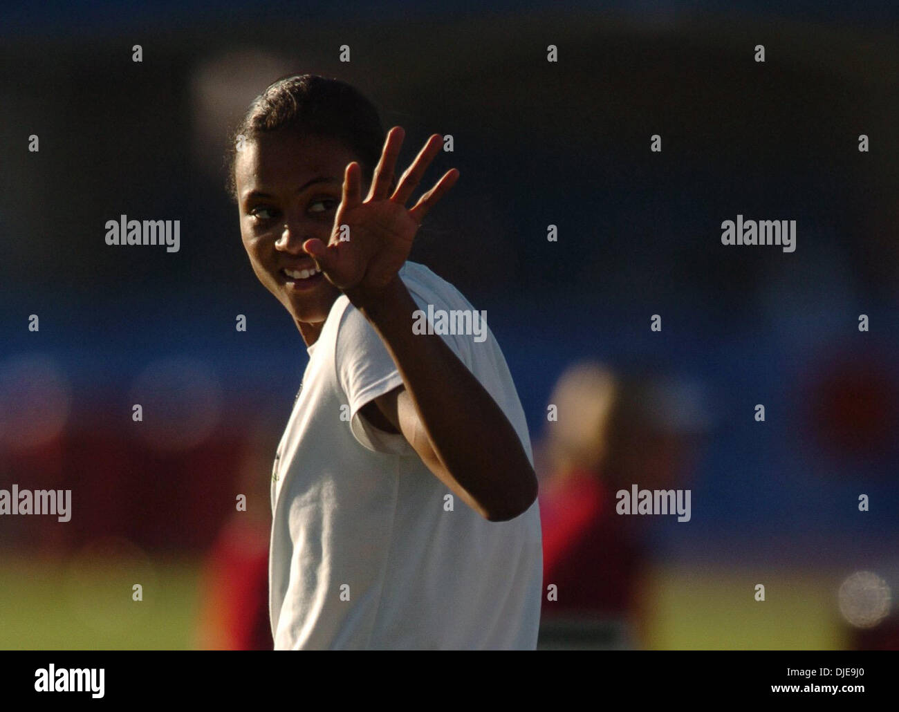 Jul 15, 2004; Sacramento, USA; Womens long jump winner MARION JONES on ...