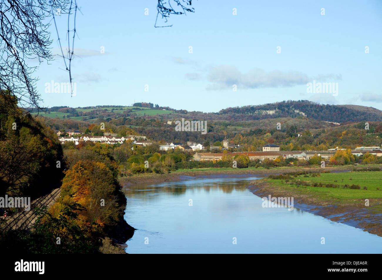 Chepstow and the River Wye from the Wales Coast Path, Monmouthshire ...