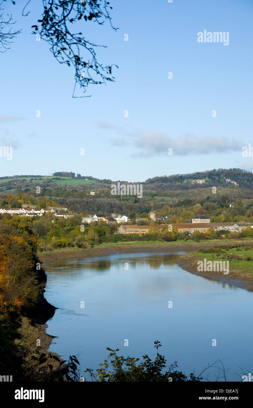 Chepstow and the River Wye from the Wales Coast Path, Monmouthshire ...