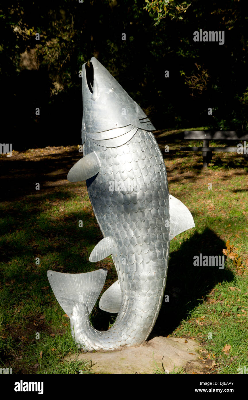 Salmon Sculpture by Tony Forge, Warren Slade Wood, Chepstow ...
