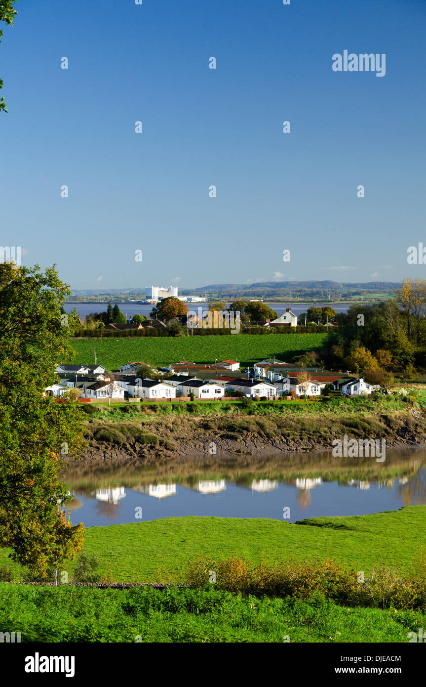 View looking across River Severn from the Wales Coastal Path, Chepstow ...