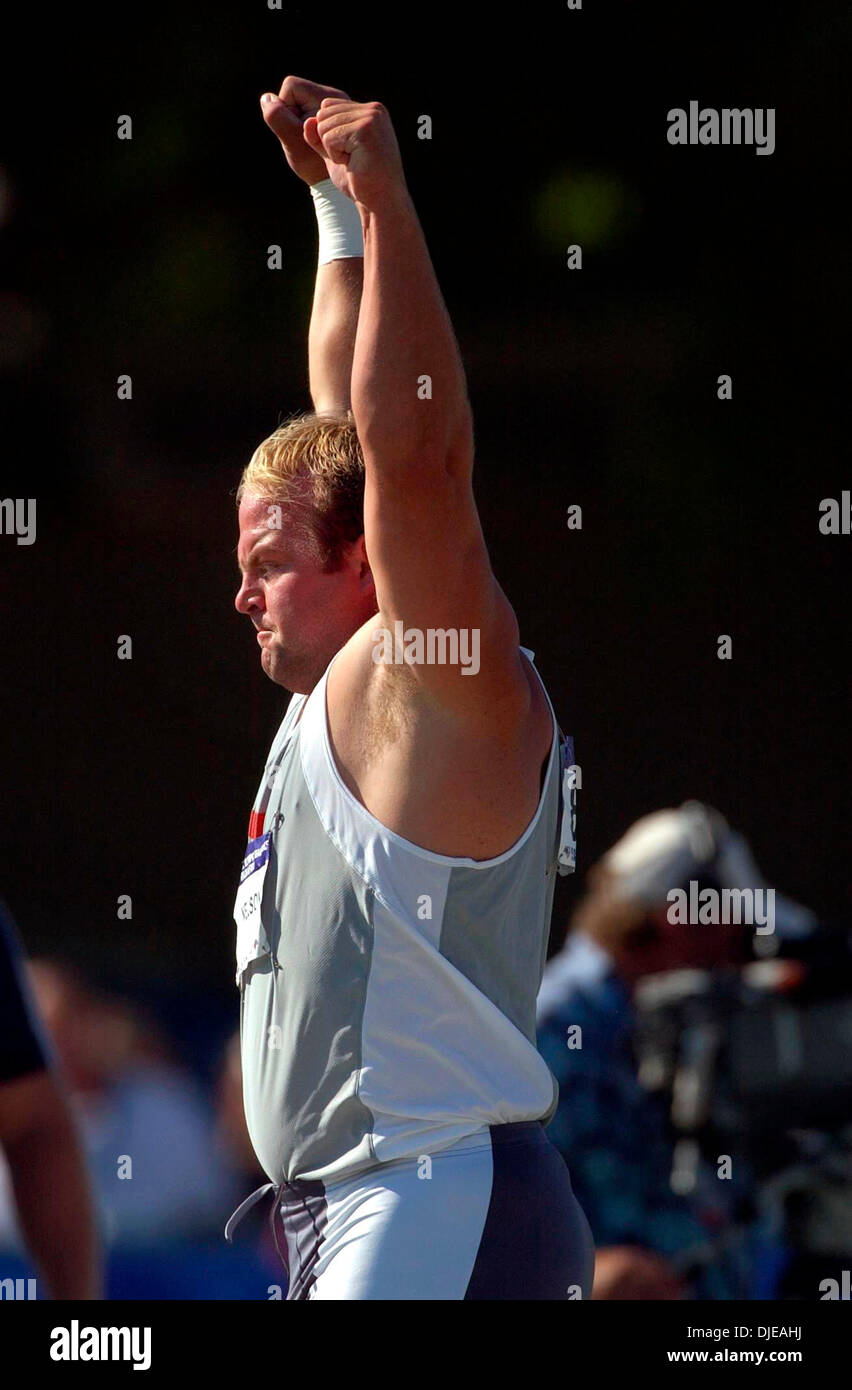 Jul 10, 2004; Sacramento, CA, USA; ADAM NELSON won the Mens Shot Put ...