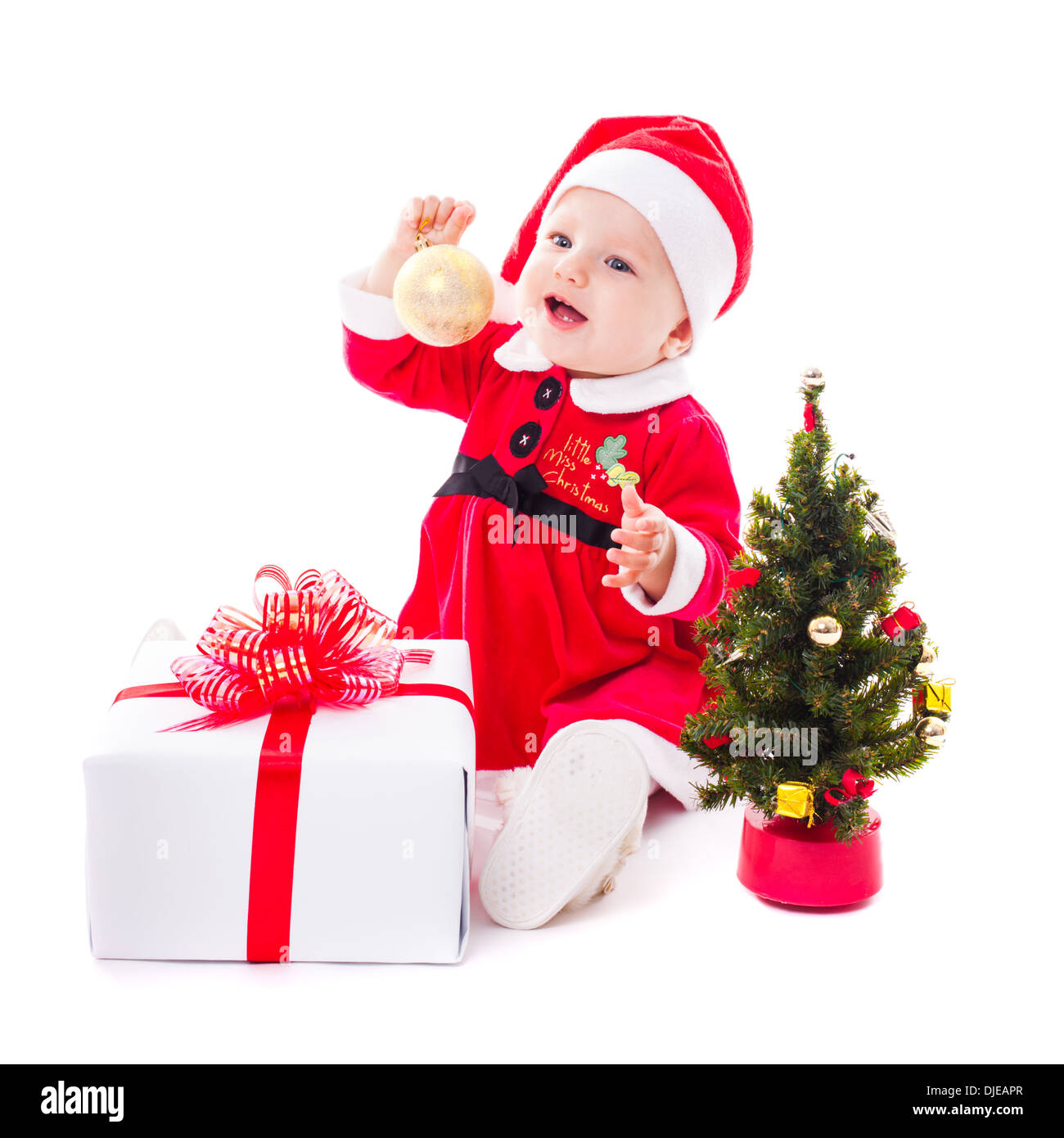Santa baby girl Stock Photo - Alamy