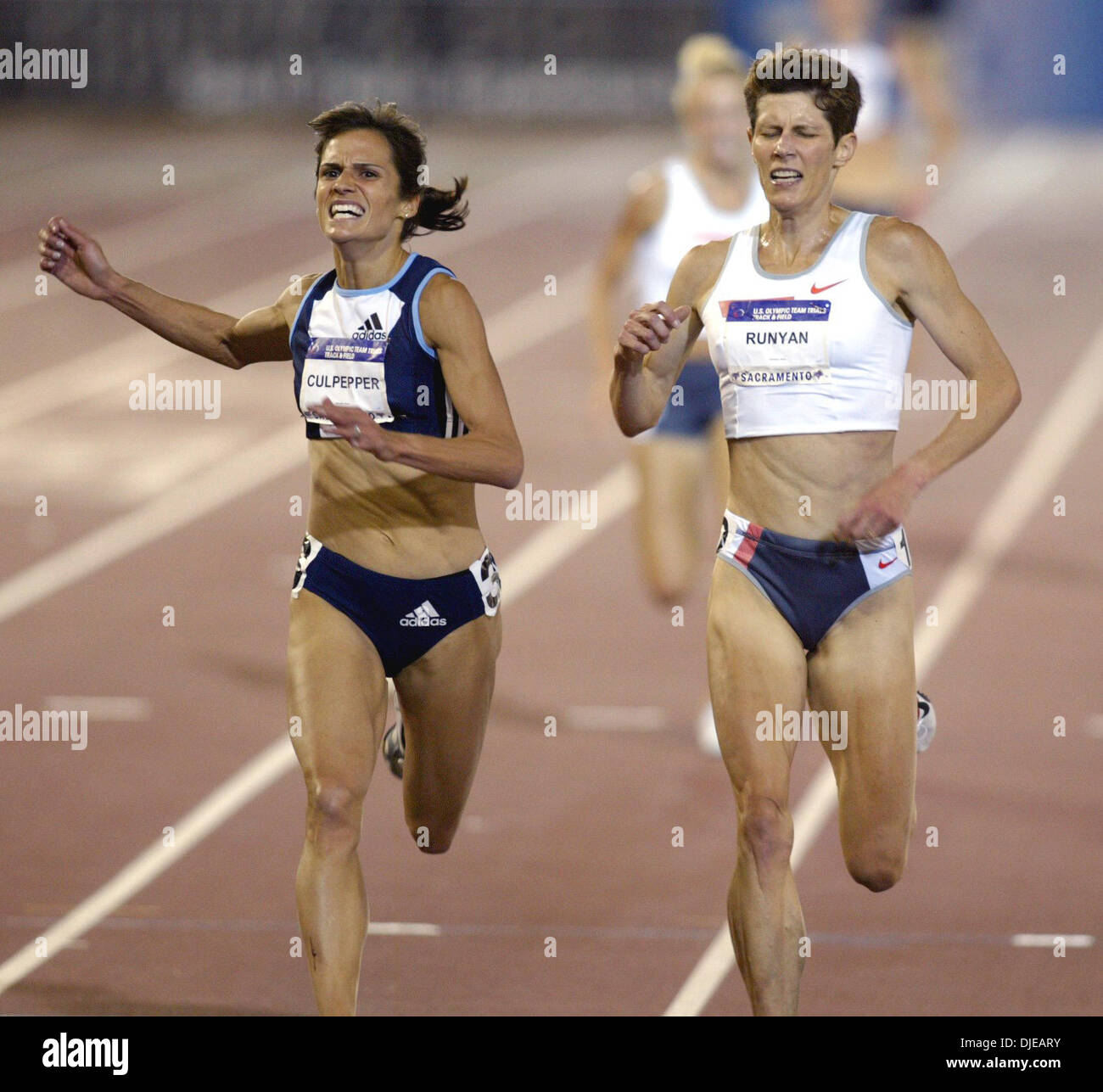 Jul 12, 2004; Sacramento, CA, USA; SHAYNE CULPEPPER (L) wins the women ...