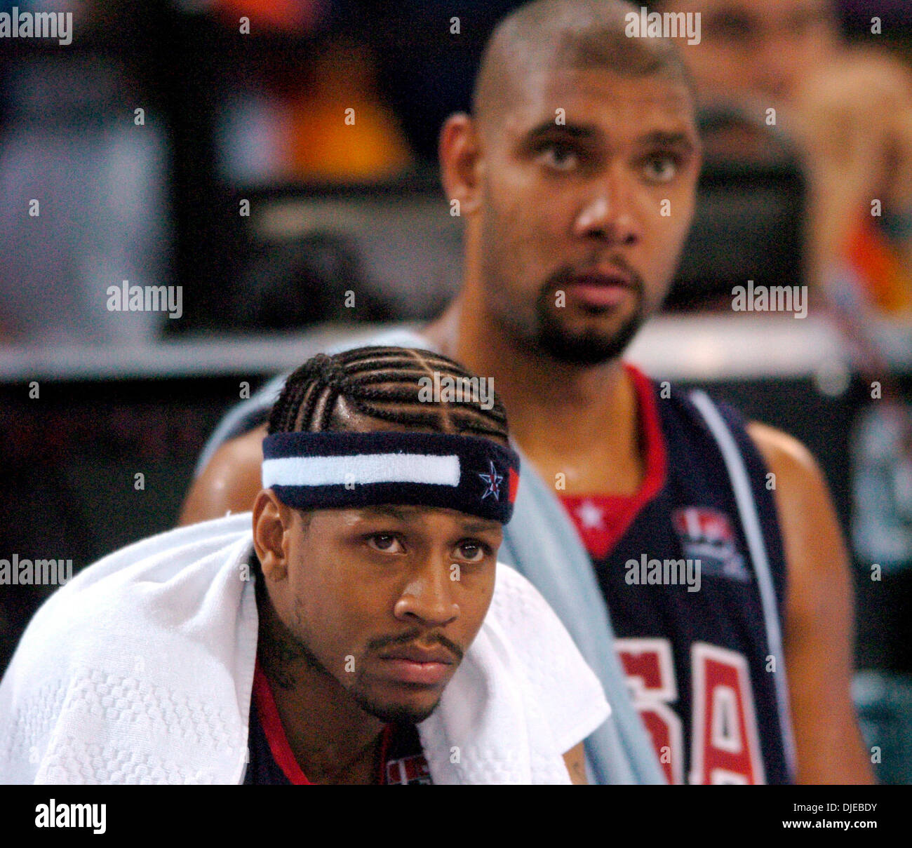 Aug 21, 2004; Athens, Greece; U.S. Olympic basketball players Allen ...