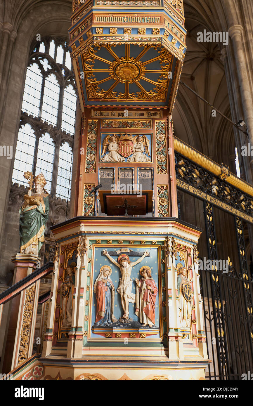 Colourful Podium In Canterbury Cathedral; Canterbury, Kent, England ...