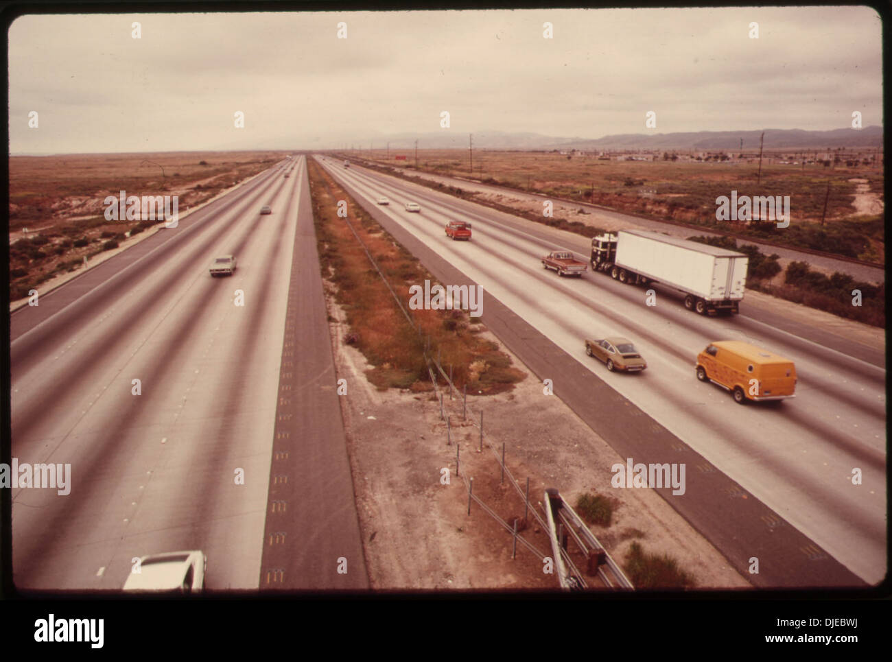 This photograph captures an interstate highway passing through the Camp ...