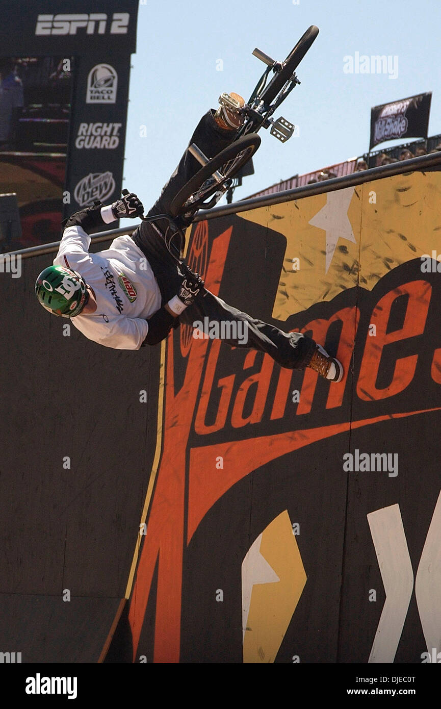 Aug 07, 2004; Los Angeles, CA, USA; Pro BMX rider CHAD KAGY competes ...