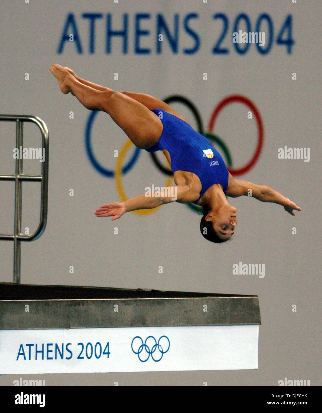 Aug 20, 2004; Athens, GREECE; LEIRE SANTOS of Spain dives Friday Aug ...